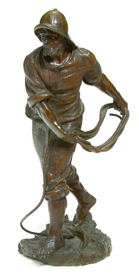 Bonhams : A Continental patinated bronze figure after a model by ...