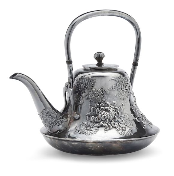 Bonhams : A silver teapot By the Samurai Shokai workshop, Meiji period ...