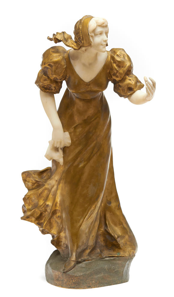 Bonhams A Continental Gilt Bronze And Carved Marble Figure After A