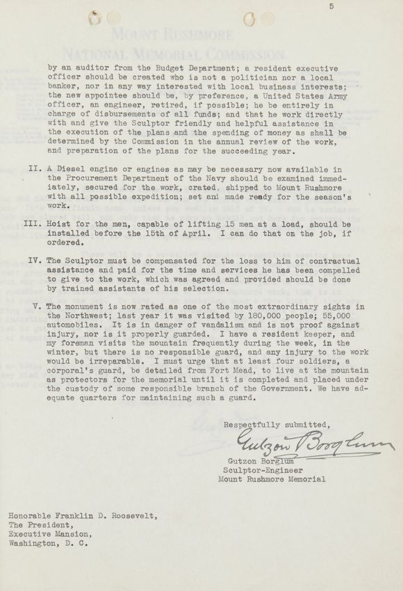 Bonhams : BORGLUM, GUTZON. 1867-1941. Typed Letter Signed (Gutzon ...