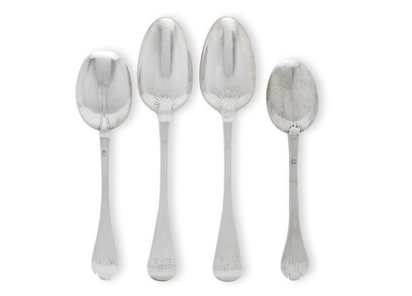 Bonhams : Four American colonial silver spoons by various makers ...