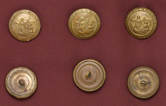 Bonhams : A lot of three State of North Carolina Confederate local buttons