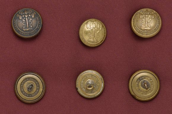 Bonhams : A lot of three State of South Carolina buttons