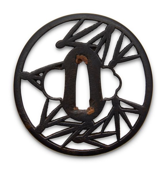 Bonhams : An Akasaka tsuba By Tadashige, Edo period (late 18th century)