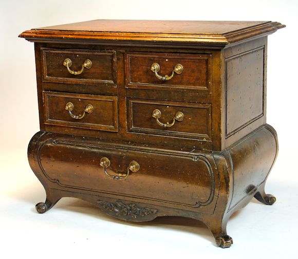 Bonhams : A Louis XV style walnut miniature commode first half 20th century