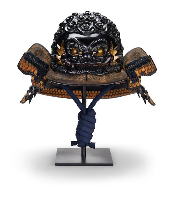 Bonhams : A lacquered iron kawari kabuto Edo period (18th century)