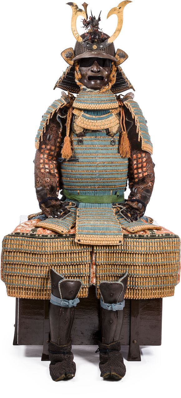Bonhams : A fine "Dutch leather" honkozane blue laced armor for a ...