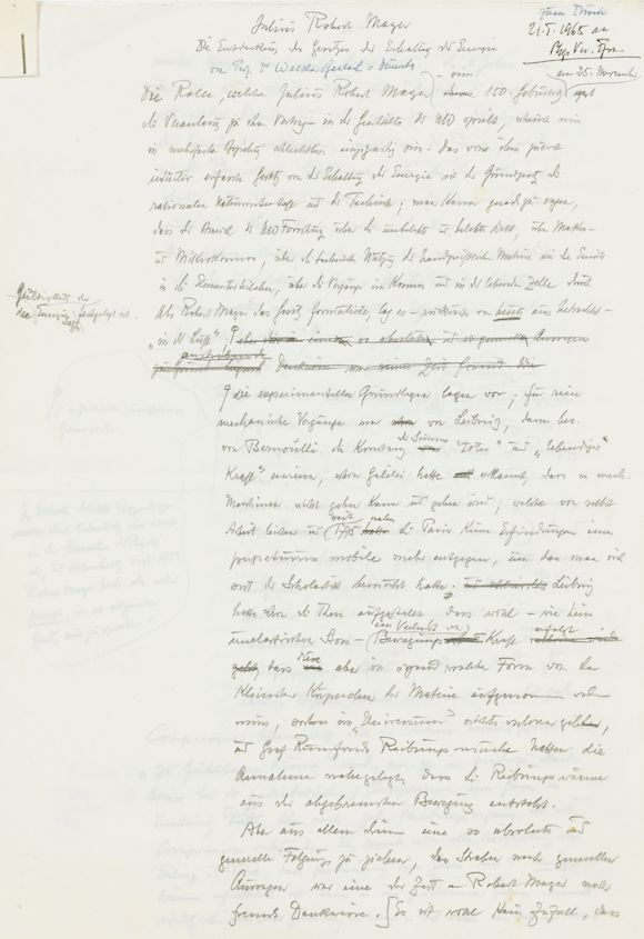 Bonhams : GERLACH, WALTHER. 1889-1979. Autograph Manuscript Signed ("Walther Gerlach"), entitled ...