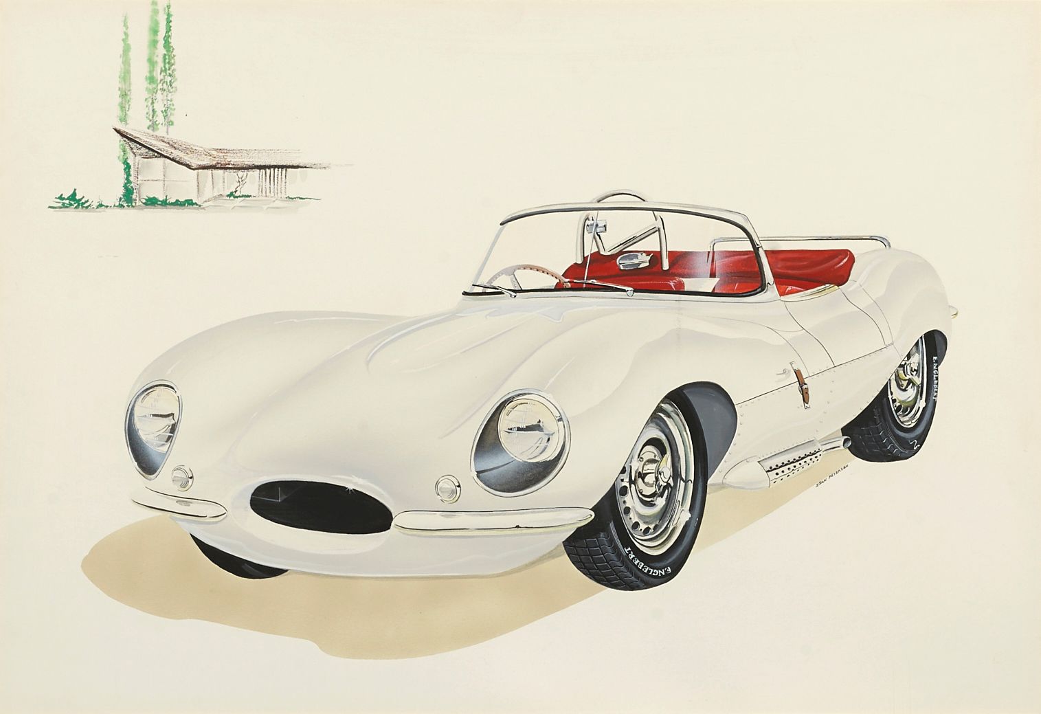 Bonhams Cars : A collection of three original paintings by Stan Petersen,