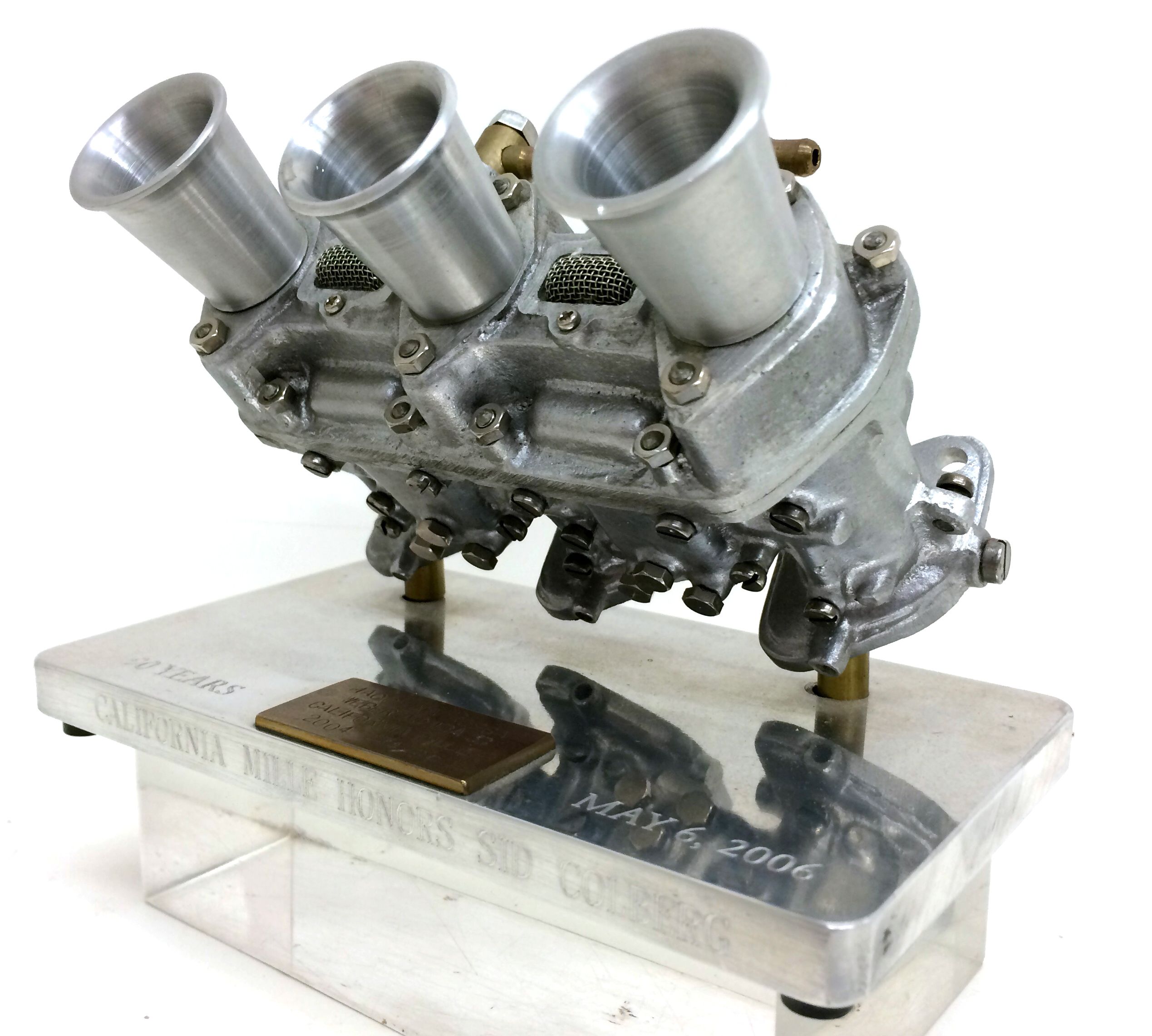 Bonhams Cars : An interesting Webber 40 IBA carburetor desk piece/award,