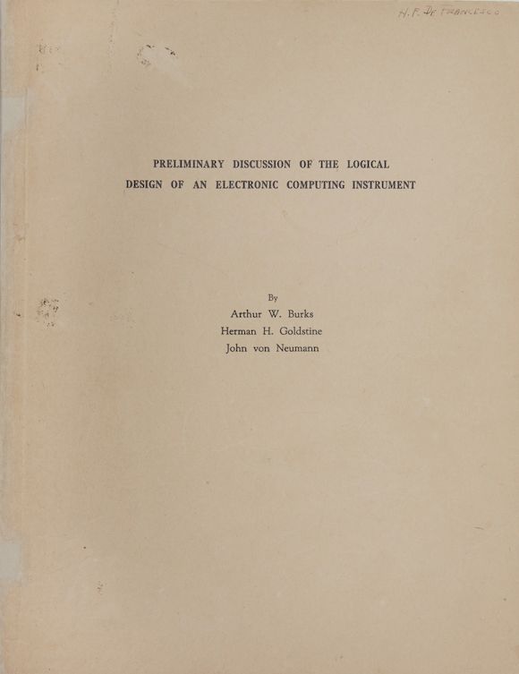 Bonhams : BURKS, ARTHUR W., HERMAN H. GOLDSTINE, AND JOHN VON NEUMANN ...