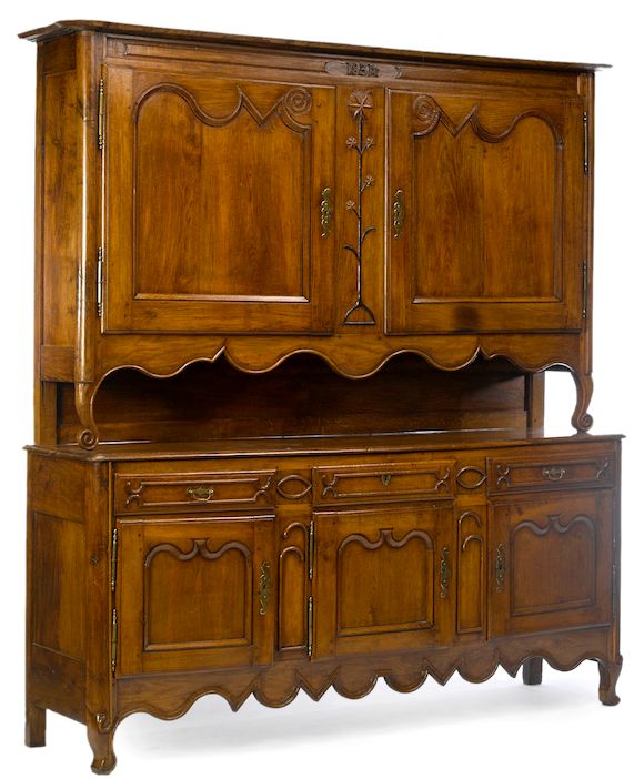 Bonhams : A Continental Rococo walnut buffet à deux corps French or ...