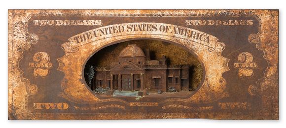 Bonhams : A painted metal and copper model of a 1928 American two ...
