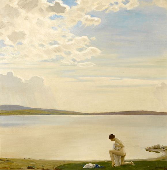 Bonhams : Harold Knight, RA, ROI, RP (British, 1874-1961) Dosmare Pool ...