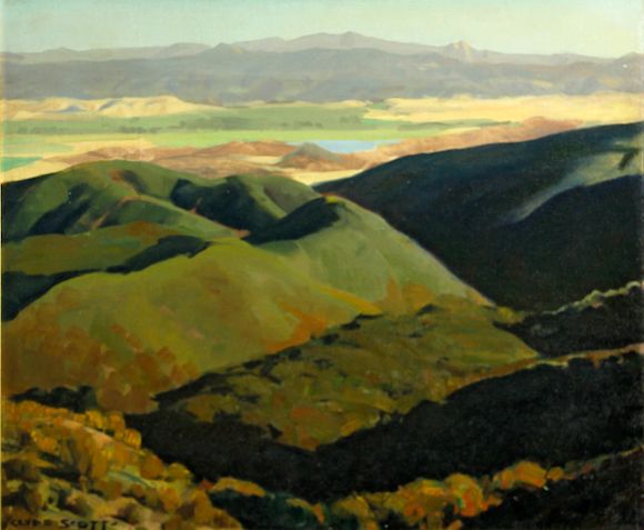 Bonhams : Clyde Eugene Scott (American, 1884-1959) Canyon shadows 20 x 24in