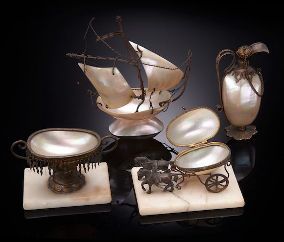 Bonhams : Group of Four Mother-of-Pearl objects