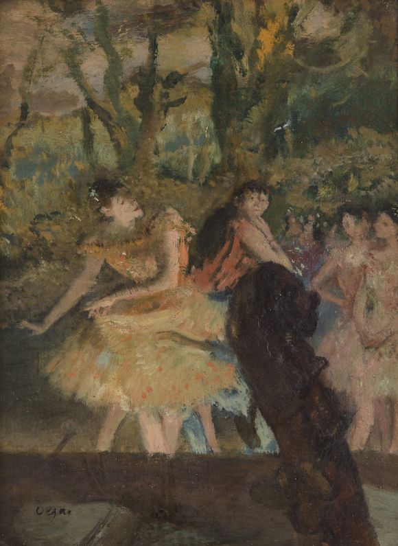 Bonhams : EDGAR DEGAS (1834-1917) Danseuses et contrebasse 9 x 6 3/4 in ...