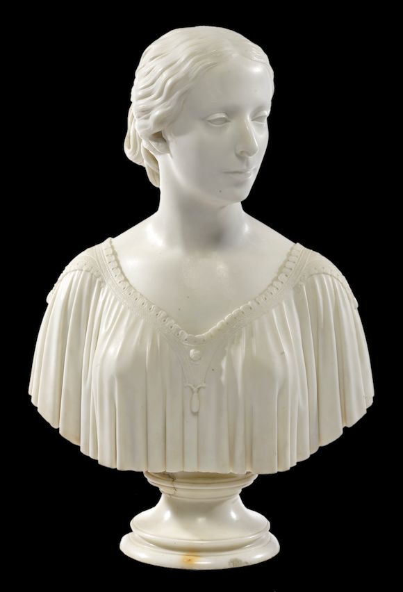 Bonhams : Hiram Powers, (American, 1805-1873) A marble bust of Madame ...