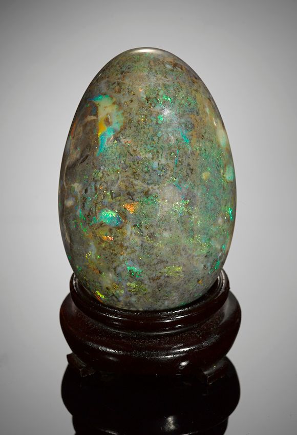 Bonhams : Matrix Opal Egg-Form Carving