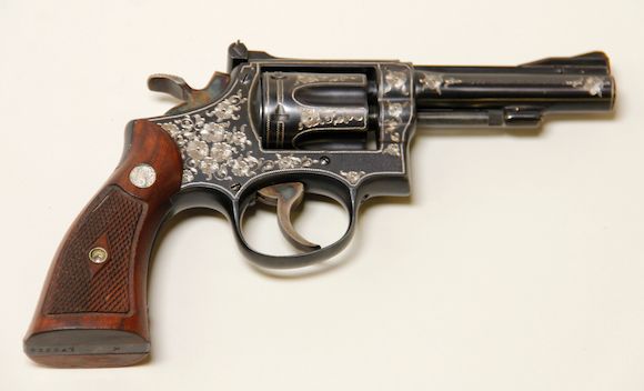 Bonhams : A custom engraved Smith & Wesson K-22 revolver