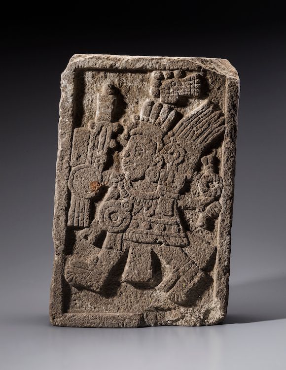 Bonhams : Aztec Relief Panel with Warrior Figure, Postclassic, ca. A.D ...