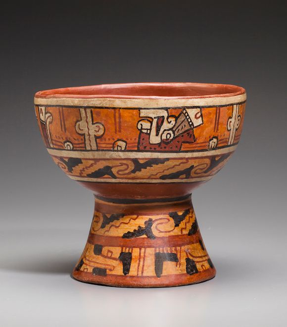 Bonhams : Aztec, Eastern Nahua, Pedestal Cup, ca. A.D. 1300-1521