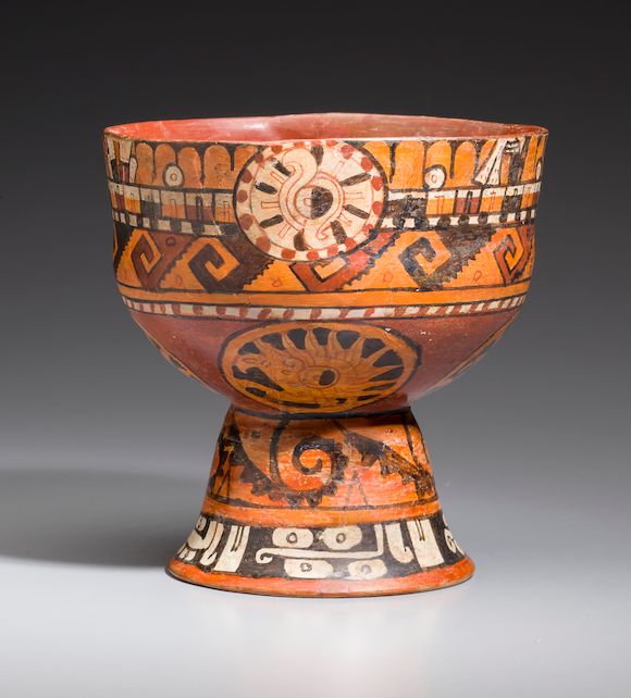 Bonhams : Aztec, Eastern Nahua, Pedestal Goblet, ca. A.D. 1300-1521