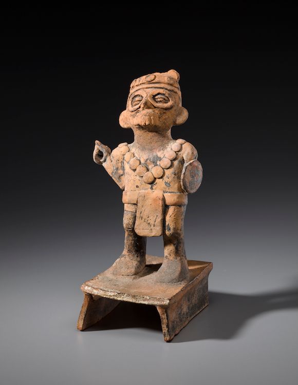 Bonhams : Aztec Standing Figure on a Pedestal, ca. A.D. 1470-1521