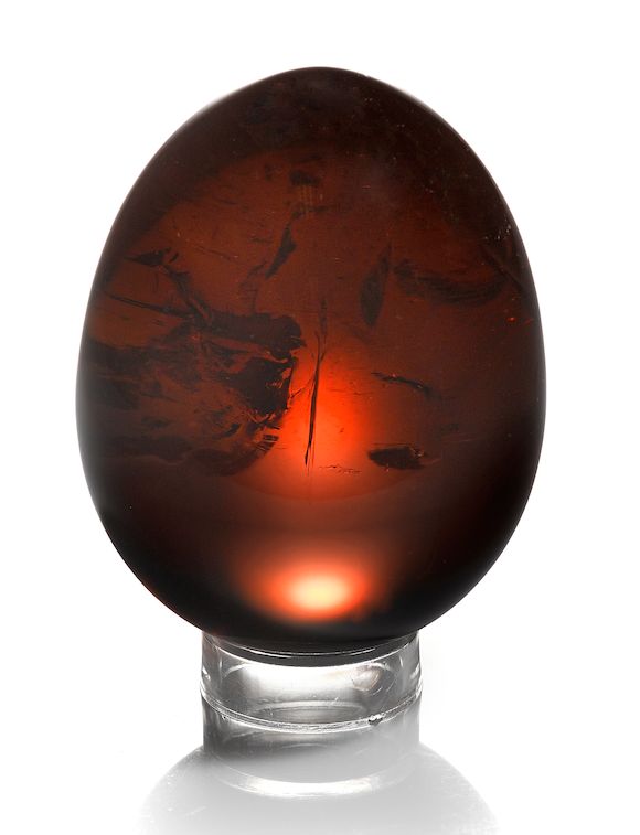 Bonhams : "Root Beer" Smoky Quartz Egg-From Carving