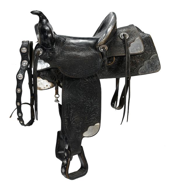 Bonhams : A George O'Brien tooled leather and sterling silver Bohlin saddle