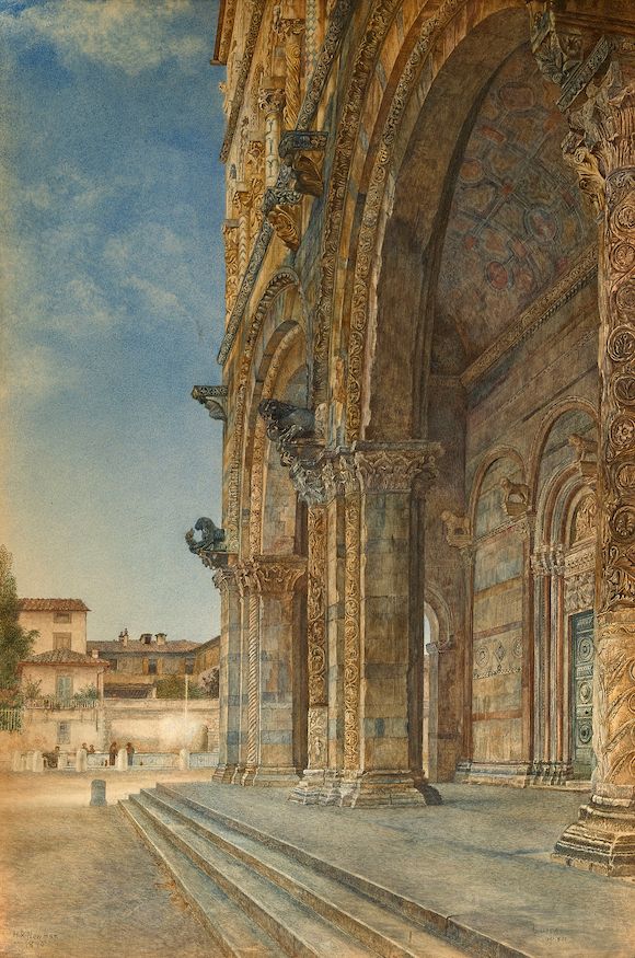 Bonhams : Henry Roderick Newman (American, 1833-1918) Lucca 26 x 17 1/4in