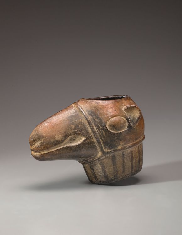 Bonhams : Inca Llama Head Vessel, ca. A.D. 1300-1500