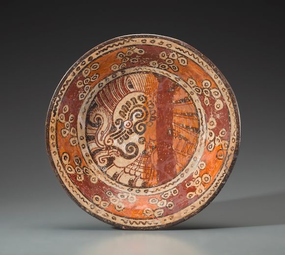 Bonhams : Aztec, Eastern Nahua, Polychrome Plate, ca. A.D. 1000-1300