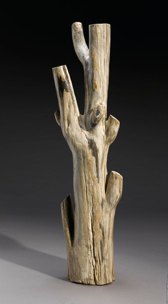 Bonhams : Large Polished Petrified Wood Tree Sculpture