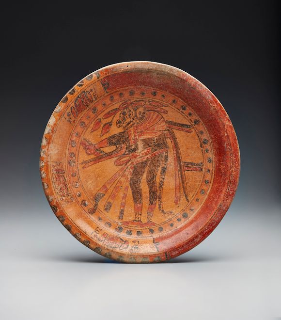 Bonhams : Maya Polychrome Shallow Bowl, Late Classic, ca. A.D. 550-950