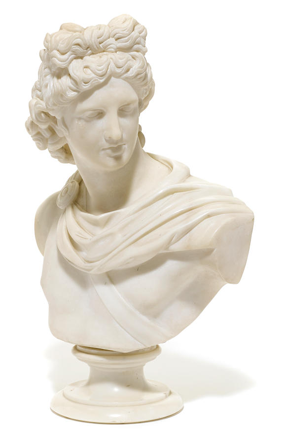 Bonhams An Italian Carved Marble Bust Of The Apollo Belvedere After