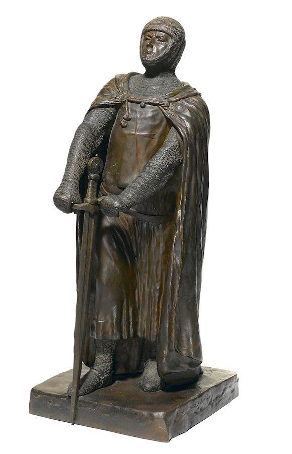 Bonhams : A French bronze figure Le Chevalier de Malte after a model by ...