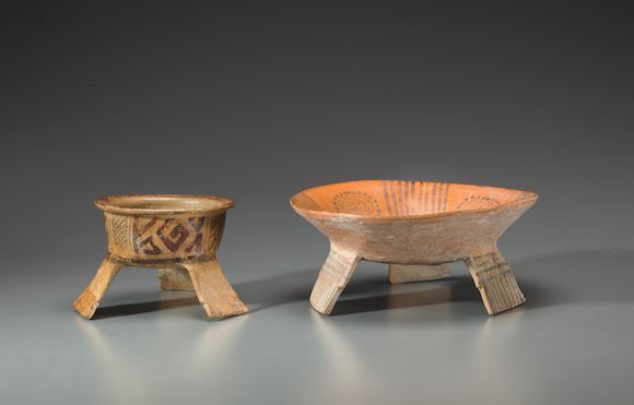 Bonhams : Two Aztec Tripod Bowls, ca. A.D. 1470-1521