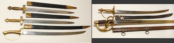 Bonhams : A lot of five reproduction edged weapons