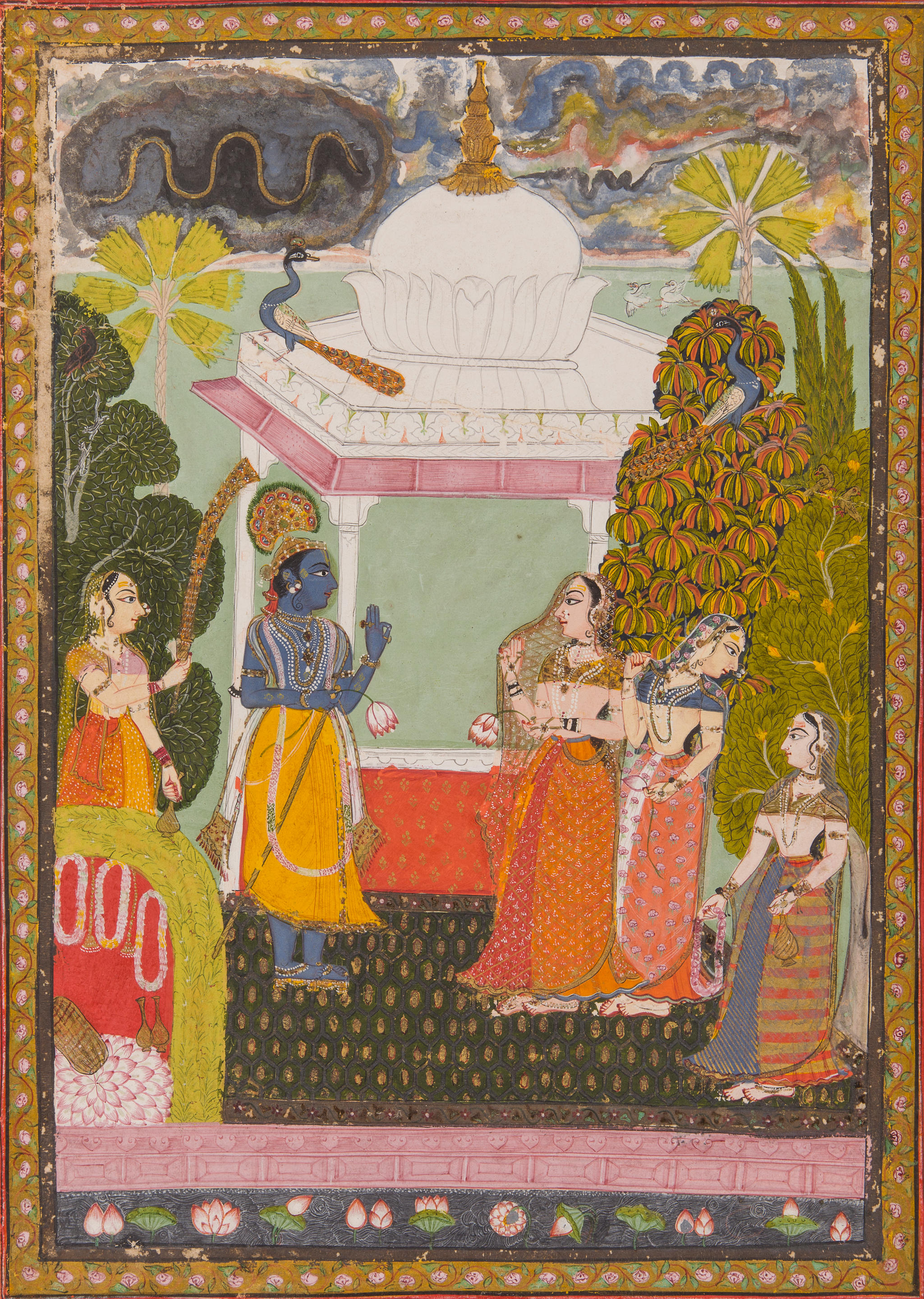Bonhams Krishna And Radha Meet Raghogarh Late 17th Century
