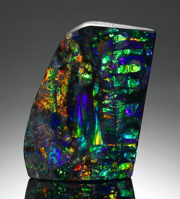 Bonhams : Magnificent Boulder Opal with Ribbon Pattern