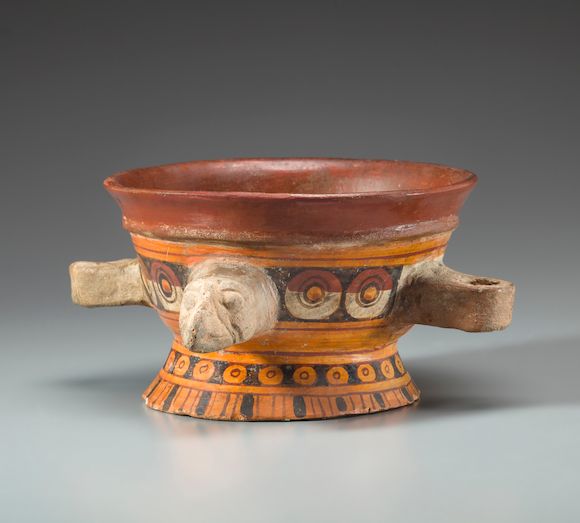 Bonhams : Aztec, Eastern Nahua, Polychrome Censer, ca. A.D. 1300-1520