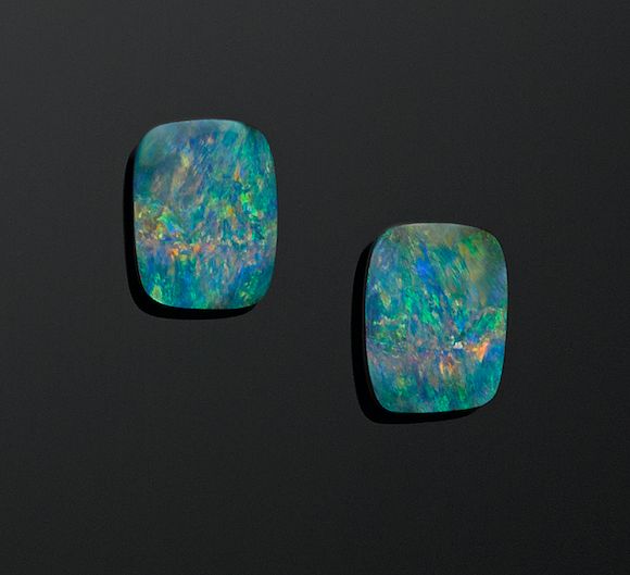 Bonhams : Fine Pair of Boulder Opals--A Book-Matched Split