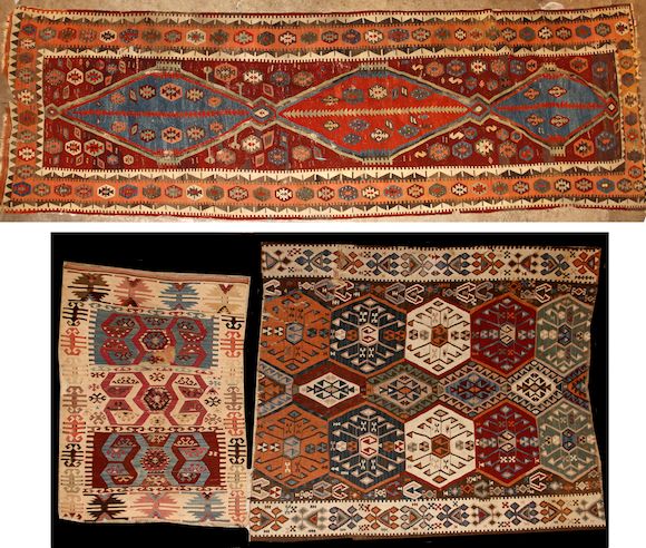 Bonhams : A group of 3 Turkish kilims Turkey