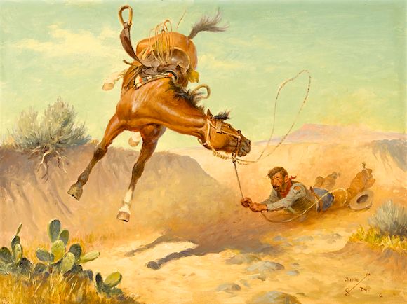 Bonhams : Charlie Dye (American, 1906-1972) Hang on or walk 18 x 24in ...