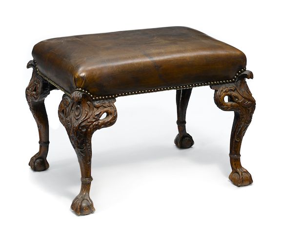 Bonhams : A Continental Rococo style carved mixed wood stool