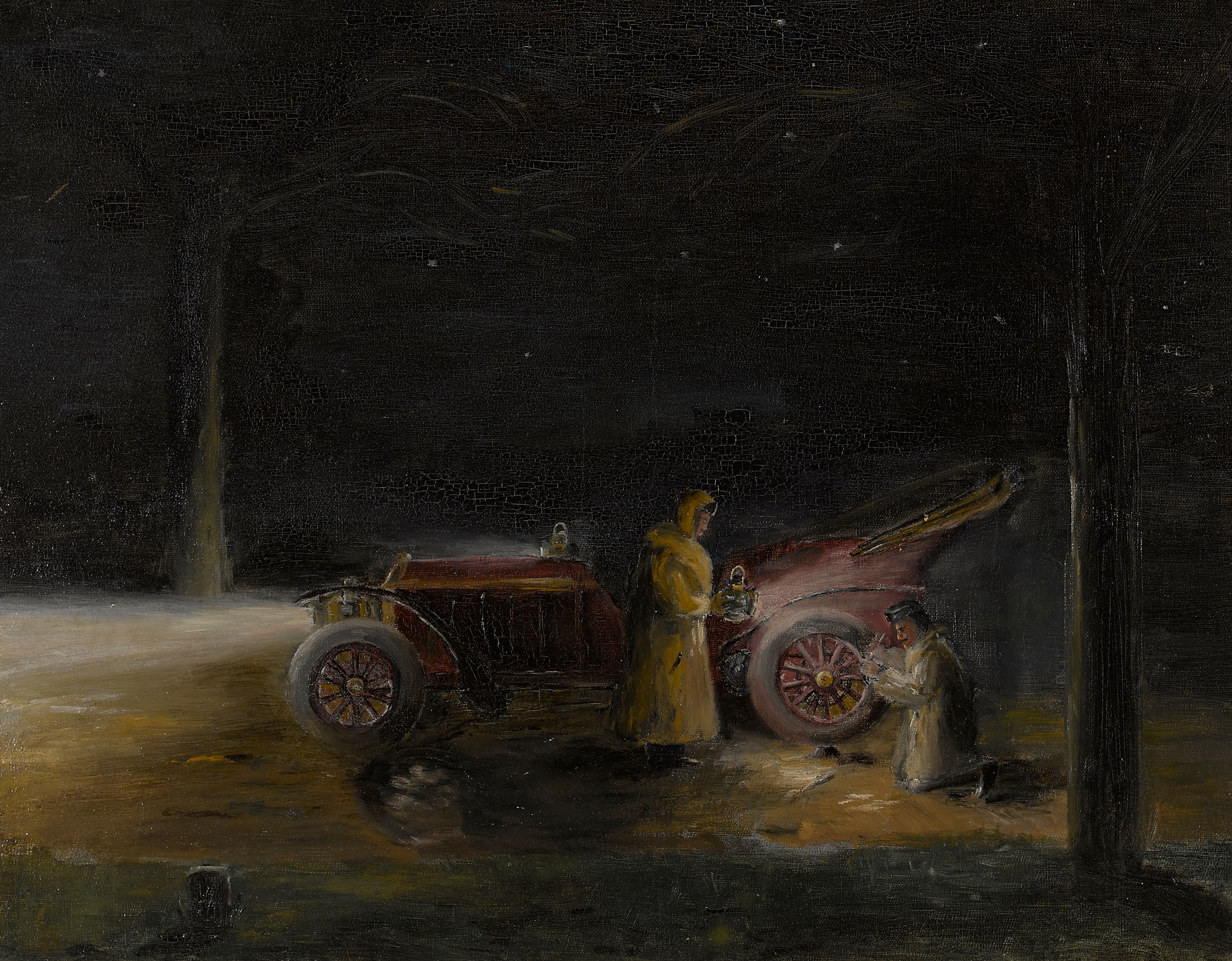 Bonhams Cars : 'Night breakdown' by an unknown artist, America, circa ...