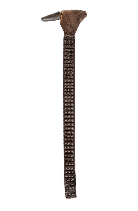Bonhams : Fine Ceremonial Hafted Adze, Mangaia Island, Cook Islands