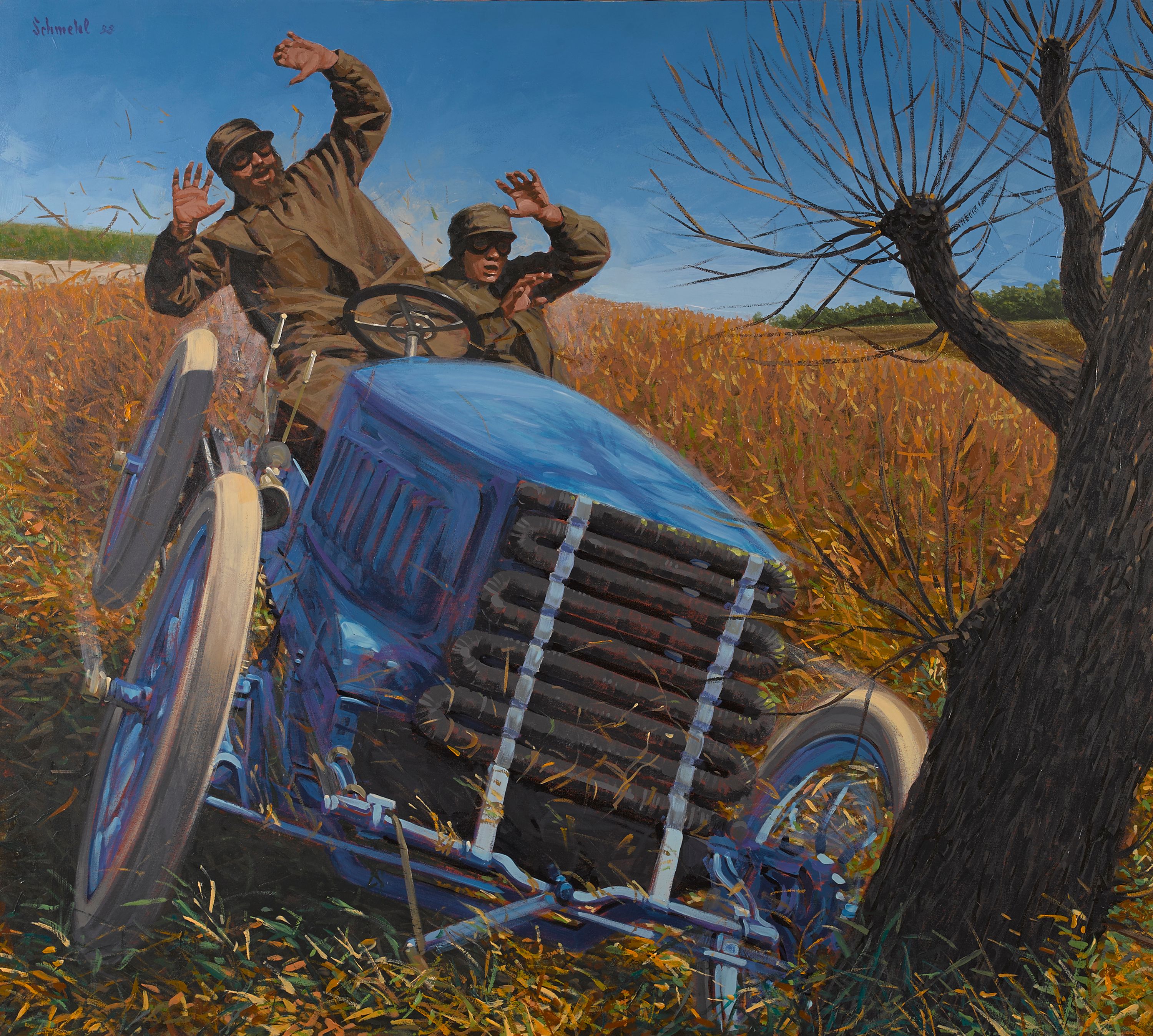 Bonhams Cars : B. Schmehl: "Accident Fatal, Blue Car Hits Tree", Visual ...