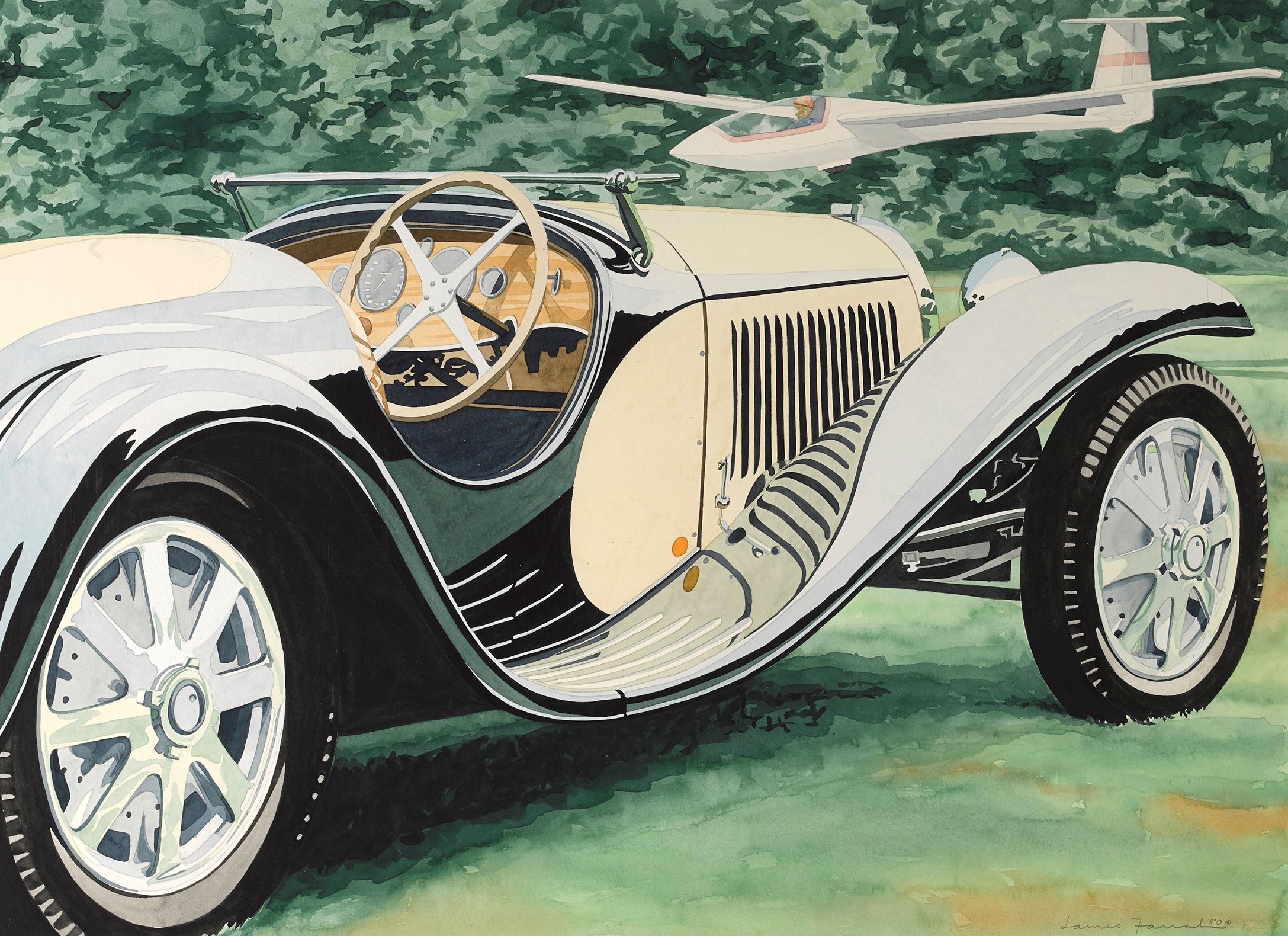 Bonhams Cars : James Farrah: "Bugatti & Glider", 1980, Visual image 29 ...
